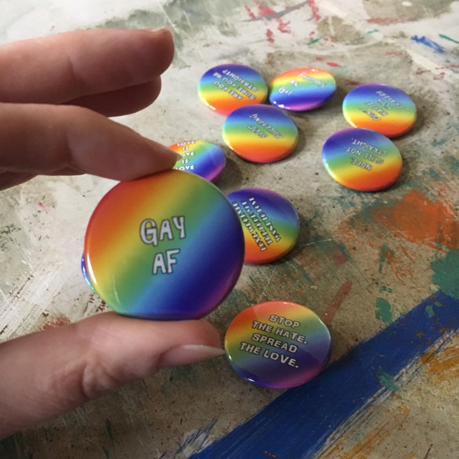 15 Gay Af Gay Pride Pins Rainbow Pins Lgbt Buttons Etsy