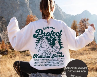Redwood National Parks Crewneck Park Ranger Mountain Sweatshirt Retro ...