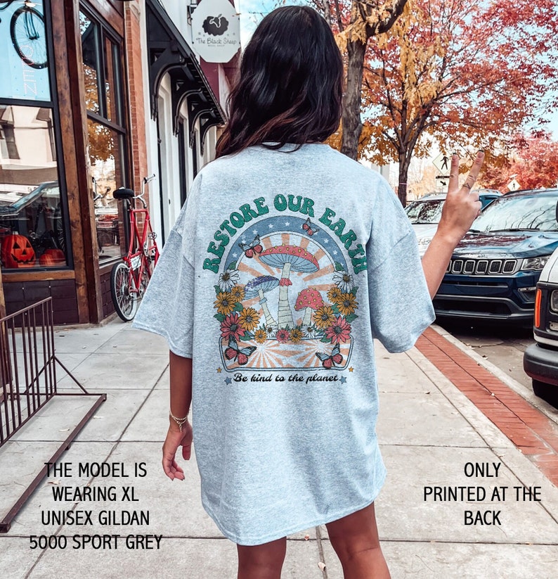 T-shirt Earth Mother Earth Day Shirt Mushroom Shirt Environmental Shirt ...