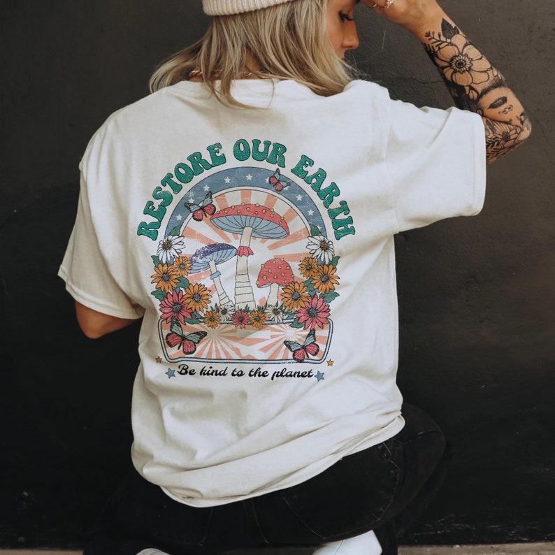 T-shirt Earth Mother Earth Day Shirt Mushroom Shirt - Etsy