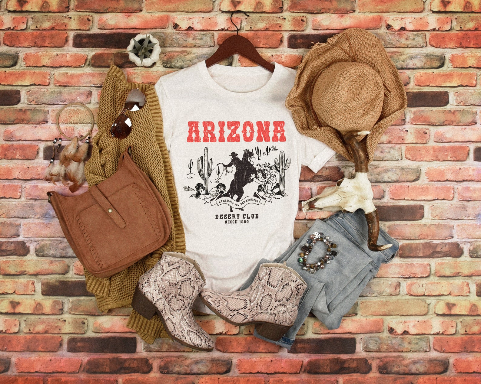 Arizona retro tops Western Graphic T-shirt Vintage inspired | Etsy