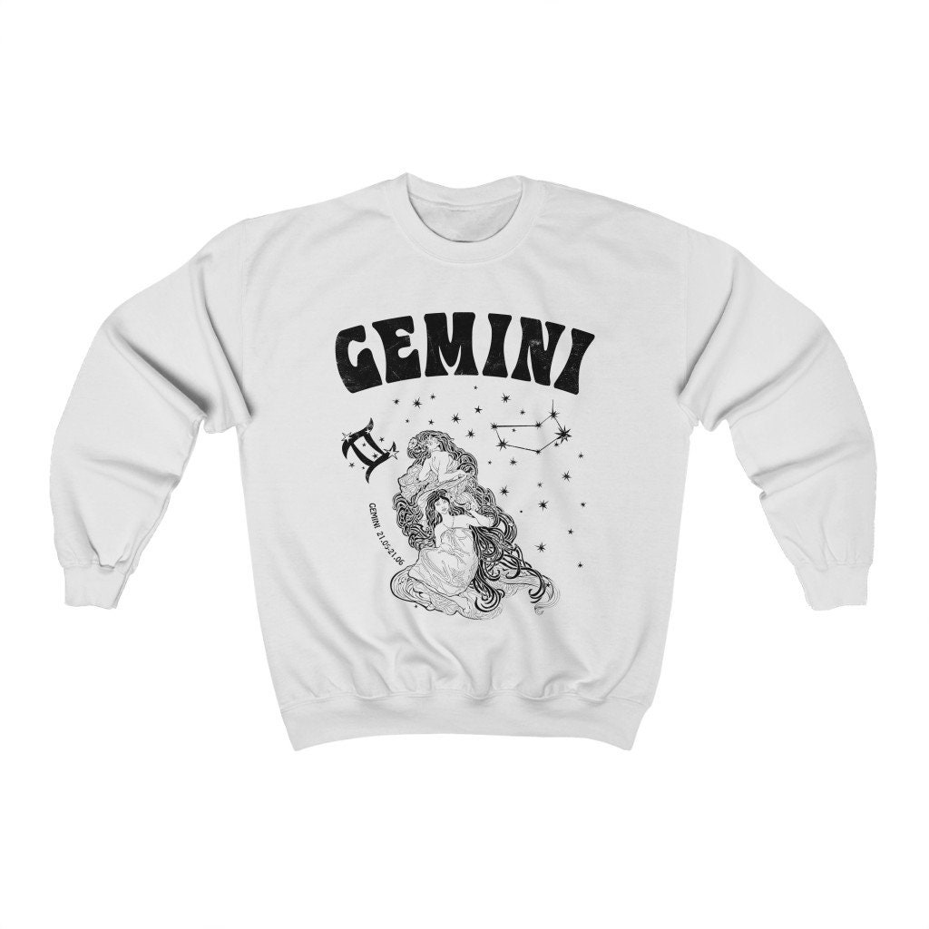 Gemini Sweatshirt Vintage Gemini Shirt Crew Neck Sweatshirt Etsy