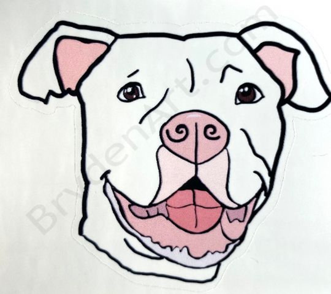 Sticker White Pitbull Dog Stickers Decorative Journal - Etsy