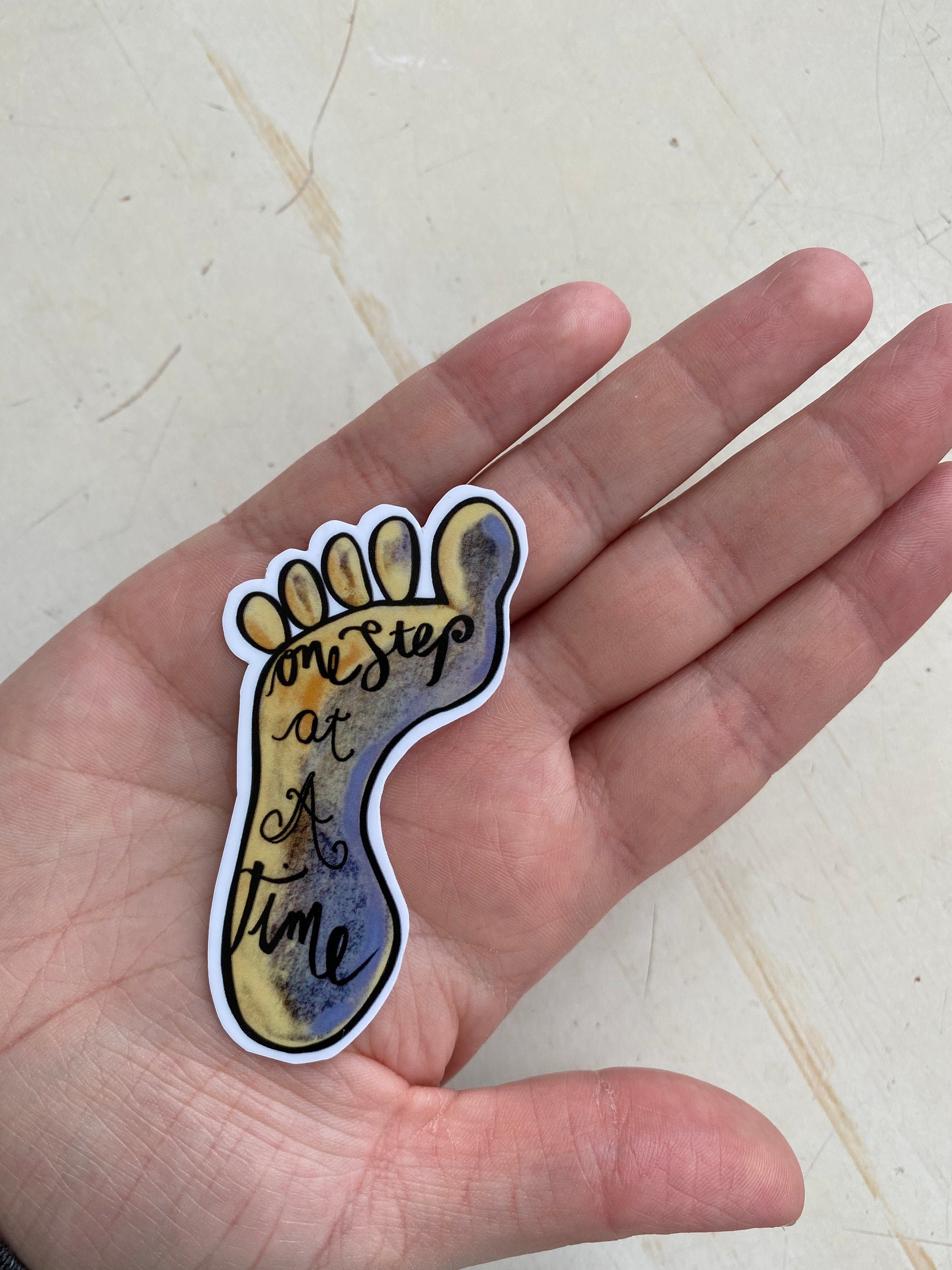 One Step at a Time Foot Beach Decal Waterproof Sticker - Etsy