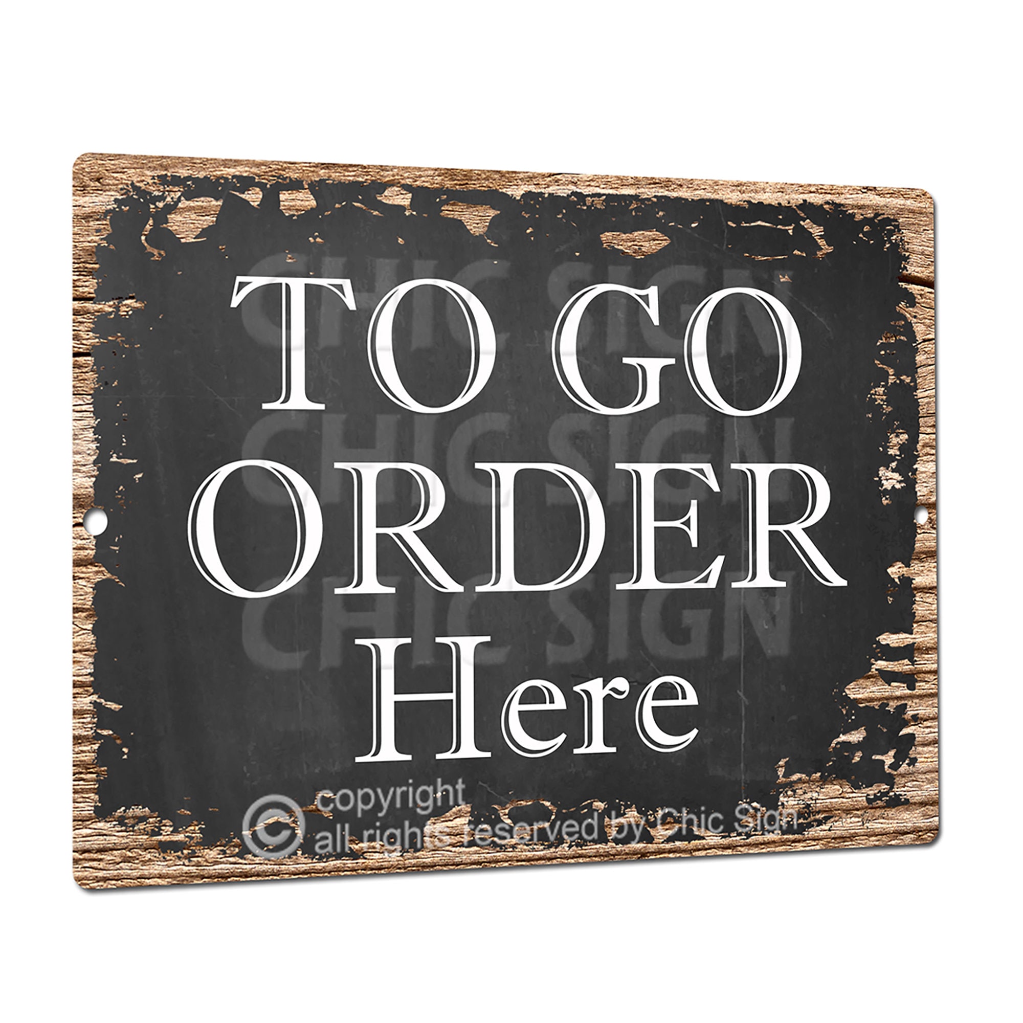 To Go Pickup Order Here Black Metal Sign, Shop Store Restaurant ...