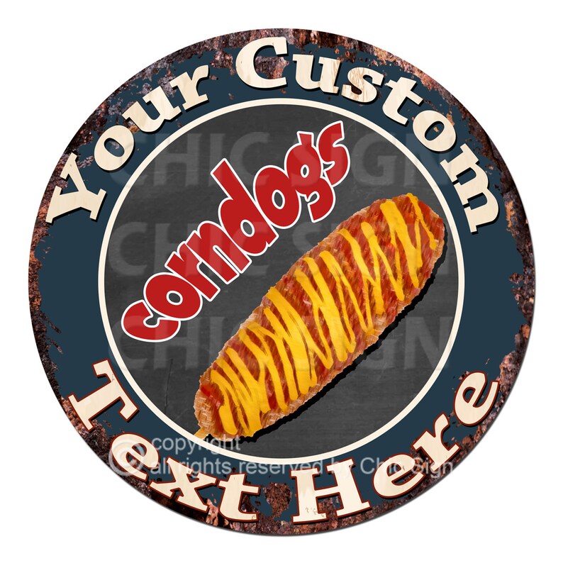 Custom Any Text Corndogs Metal Sign, American Fast Food Fair Food Wall ...