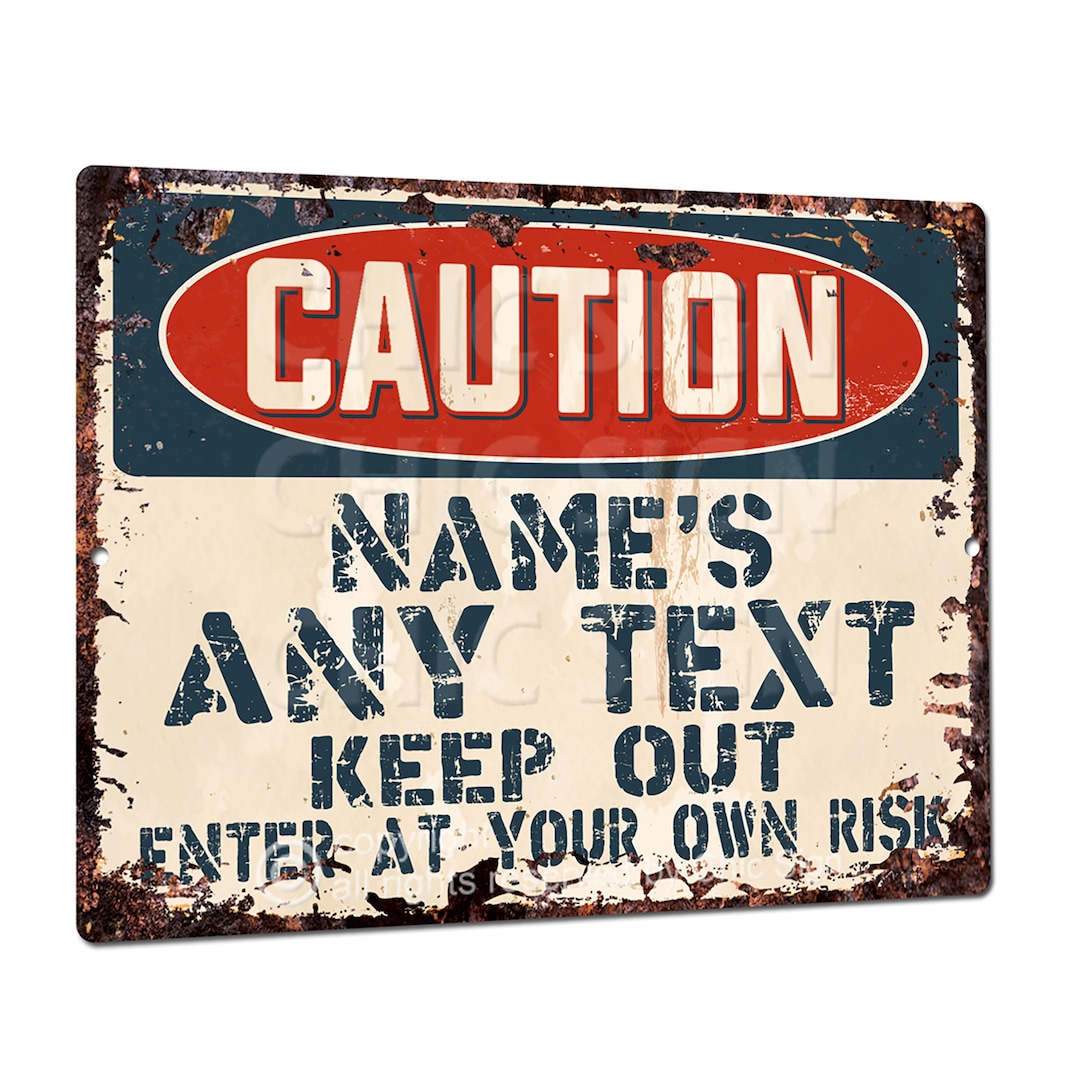 Custom Name Keep Out Sign, Personalized Enter Aluminum Wall Art, Funny ...