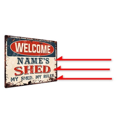 Custom Welcome Shed Metal Sign, Personalized Rustic Design My Tools My ...