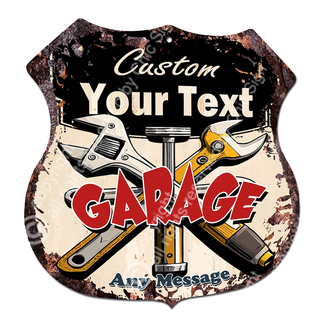 Custom Garage Tools Metal Sign, Personalized Tool Kit Wall Home Decor ...