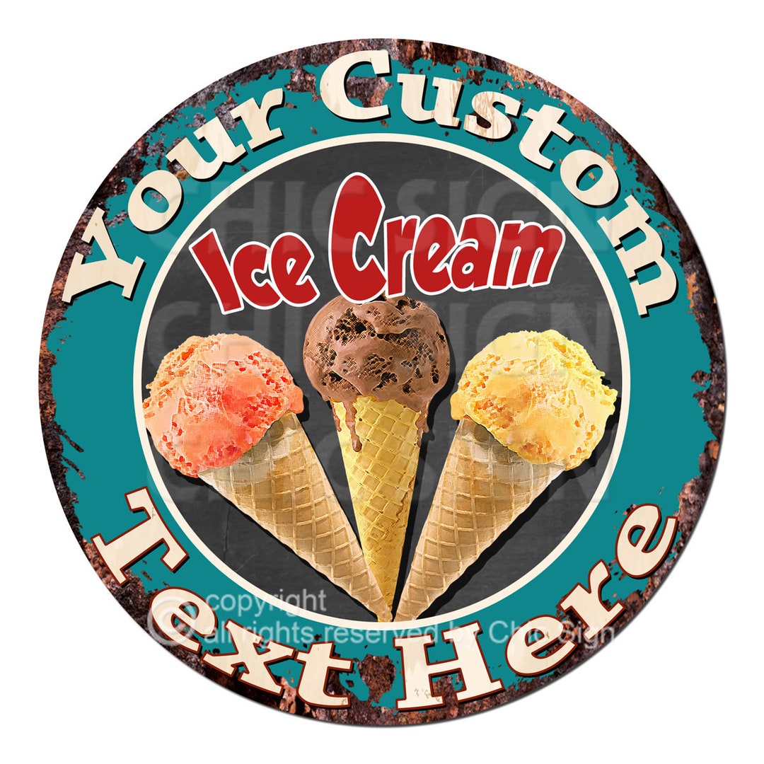 Custom Ice Cream Metal Sign, Kitchen Decor, Personalized Sign, Room ...