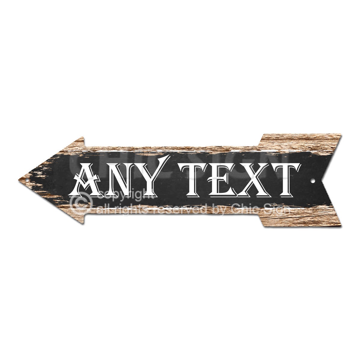 Custom Any Text Arrow Metal Sign, Direction Sign, Personalized Rustic ...