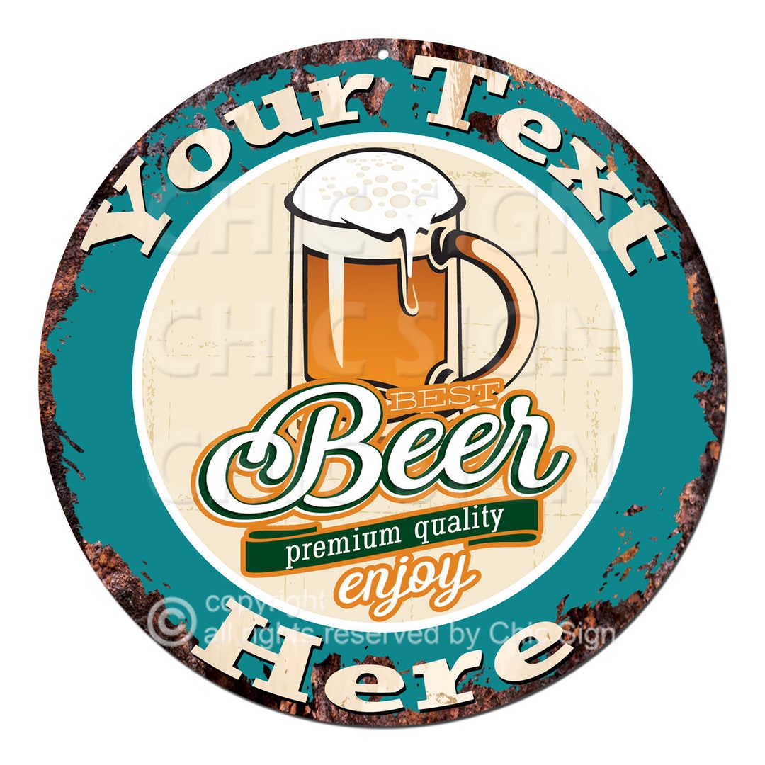 Custom Beer Pub Drink Metal Sign, Personalized 11.75 Inch Bar and ...