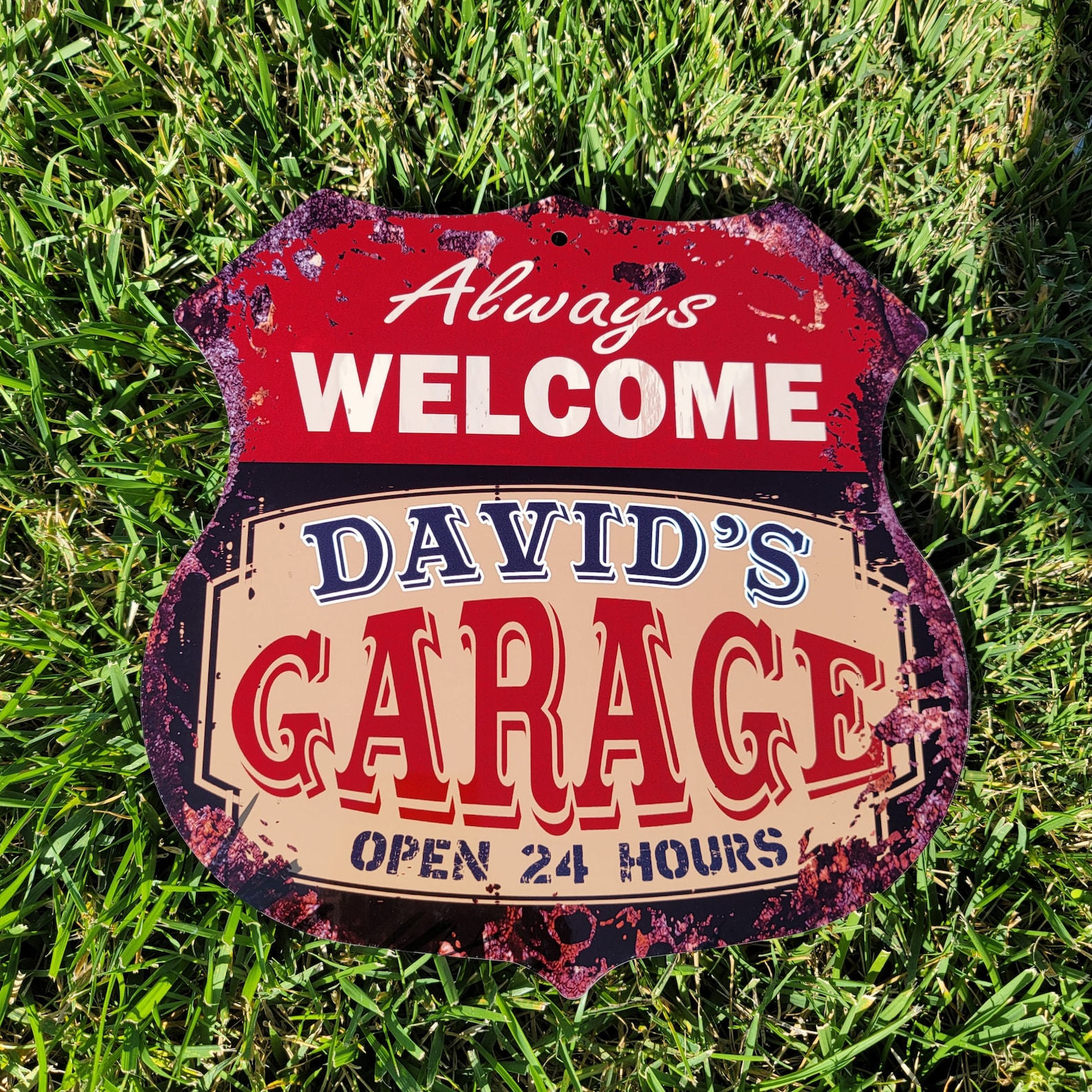 Custom Name Text Welcome Garage Metal Sign Personalized Gift - Etsy