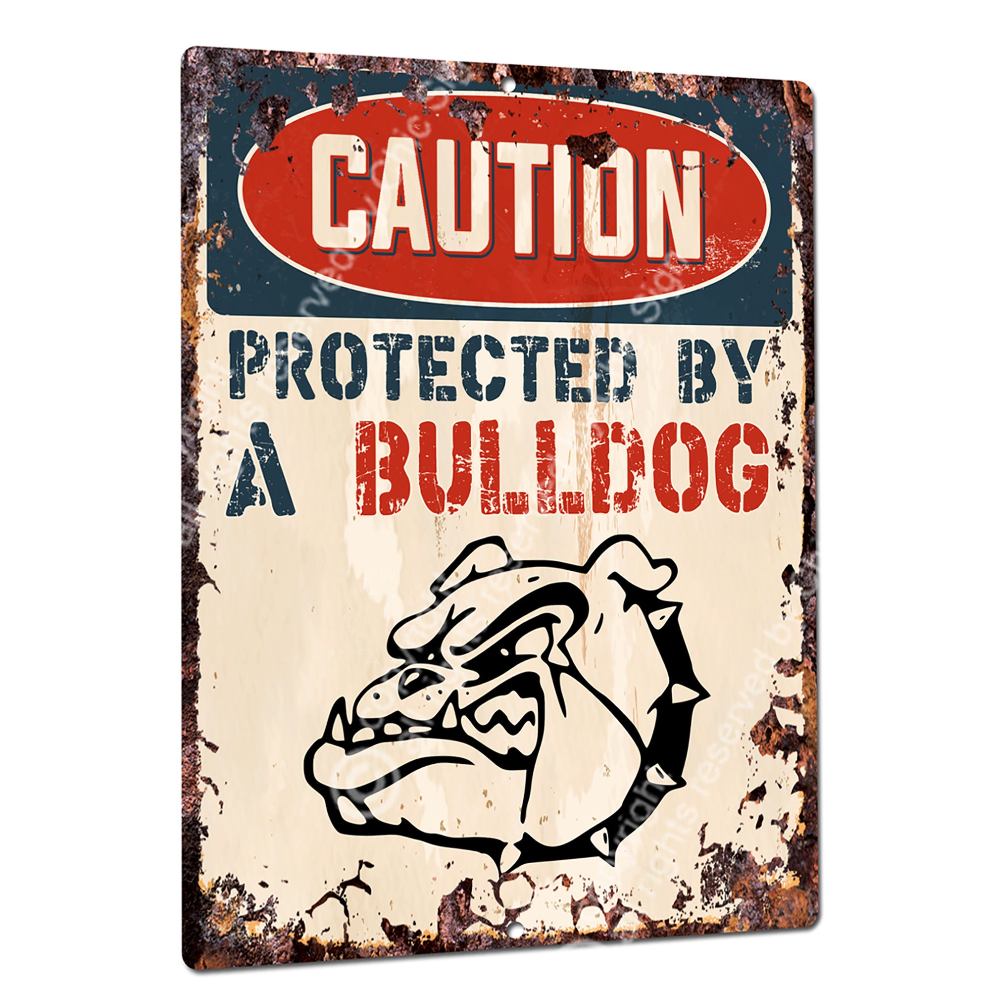 Caution Protected by a Dog Breed Metal Sign, Gift for Pet Owners, Gift ...