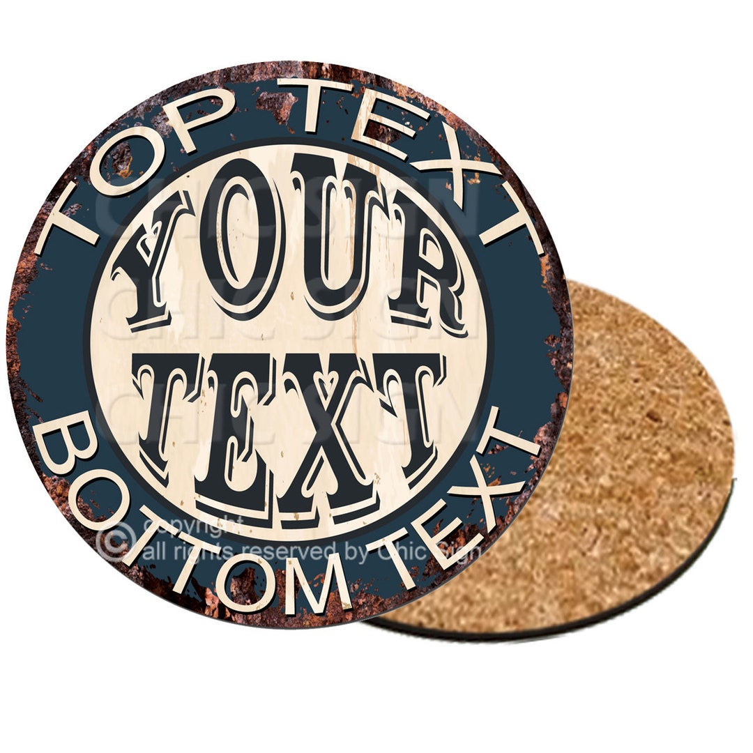 Custom Any Text Your Text Coaster Set, Color Funny Personalized Gift ...
