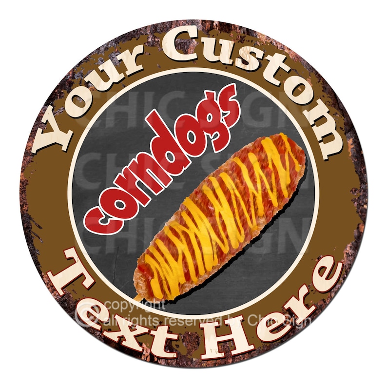 Custom Any Text Corndogs Metal Sign, American Fast Food Fair Food Wall ...