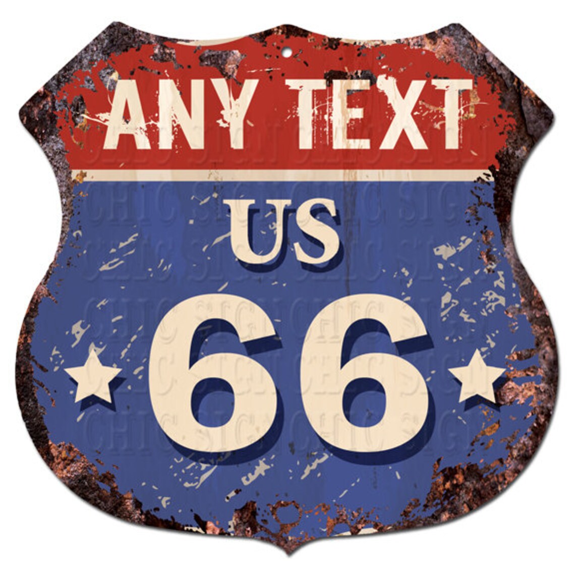 Custom Blue US 66 Metal Sign, Home Decor, Personalized Shield Gift ...