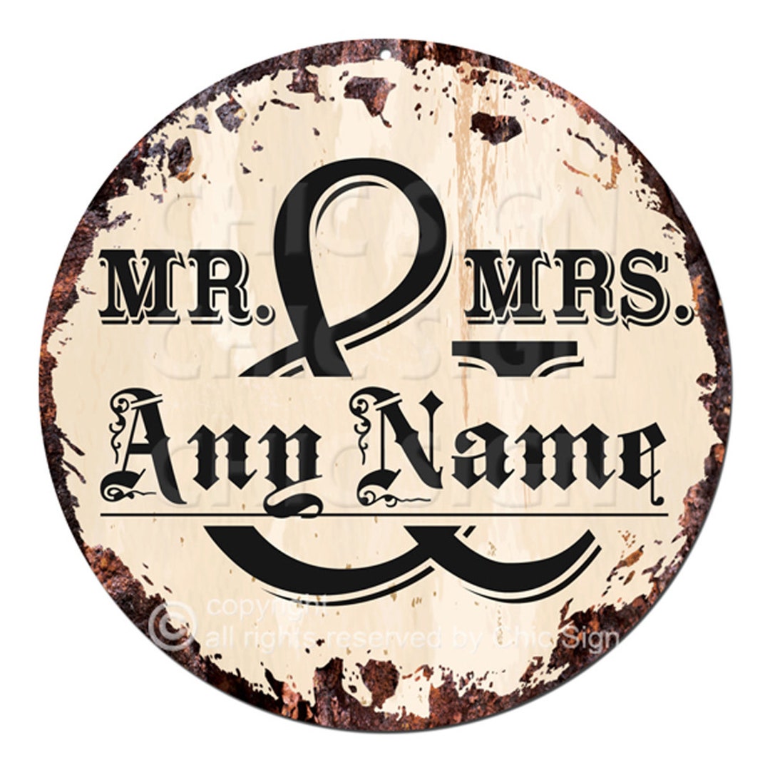 Custom Mr and Mrs Name Personalized Metal Sign, Wedding Gift ...