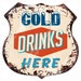 Rustic Cold Drinks Here Shield Metal Sign, Personalized Man Cave Garage ...
