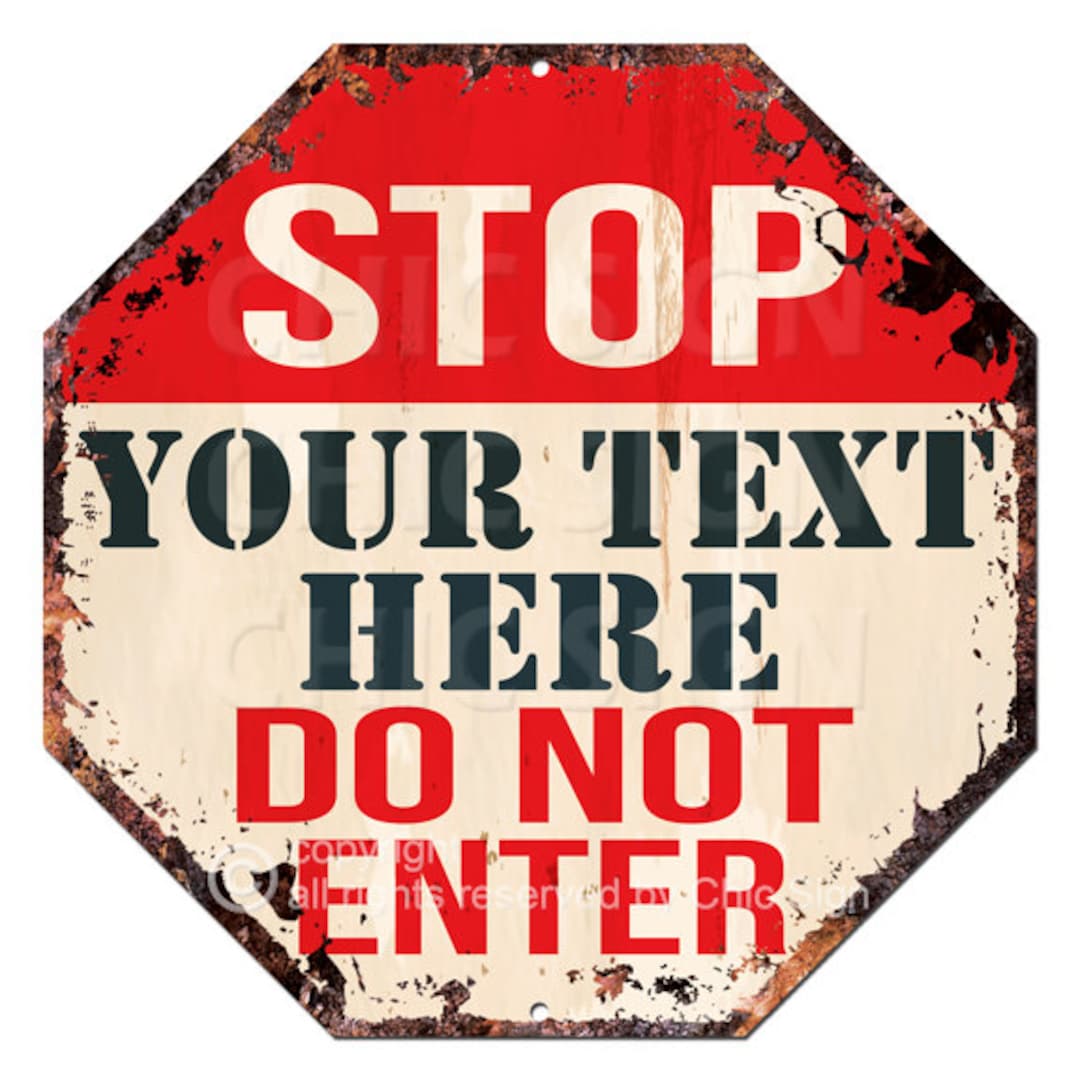 Custom Name Stop Do Not Enter Metal Sign, Personalized Man Cave Decor ...