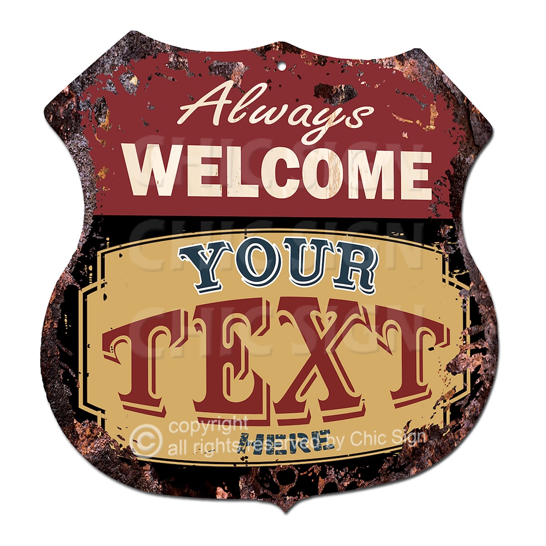 Custom Welcome Garage Art Metal Sign, Always Open 24 Hours ...