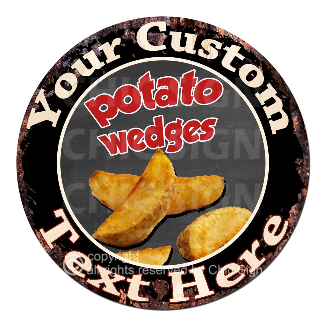 Custom Potato Wedges Metal Sign, Fast Food American Diner Shop Menu ...