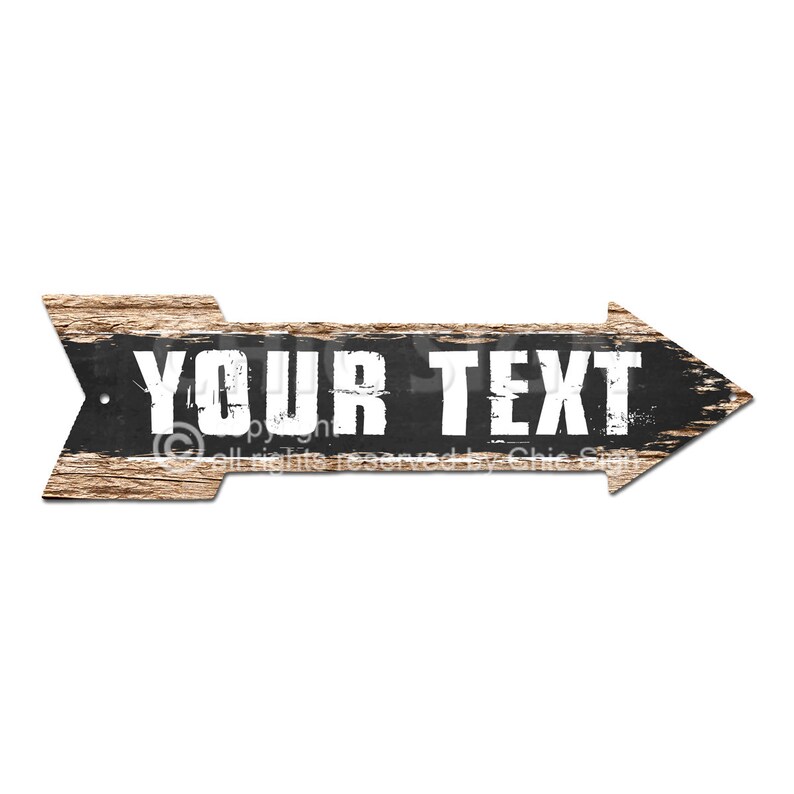 Custom Text Arrow Metal Sign, Personalized Directional Left Right Home ...