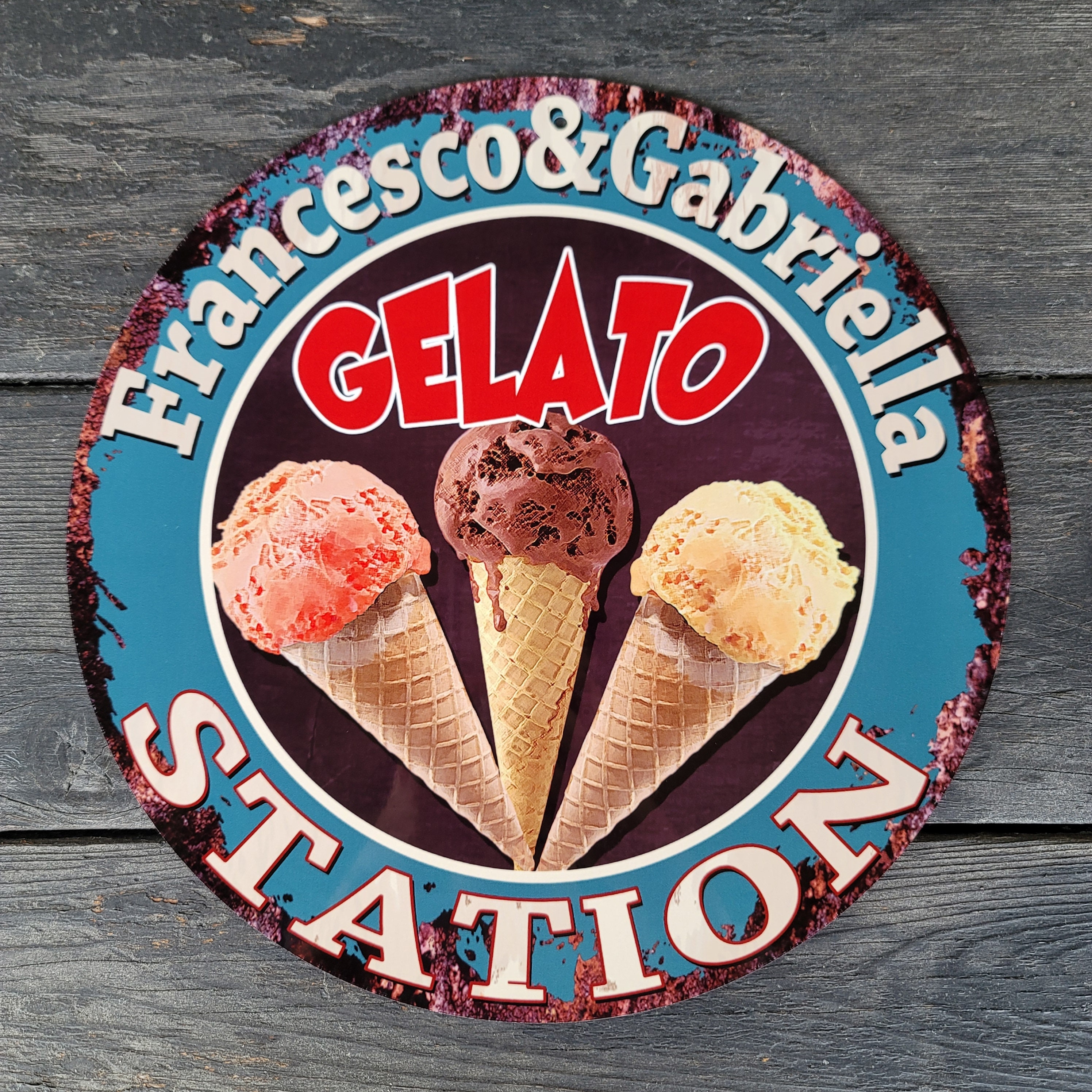 Custom Ice Cream Metal Sign, Kitchen Decor, Personalized Sign, Room ...