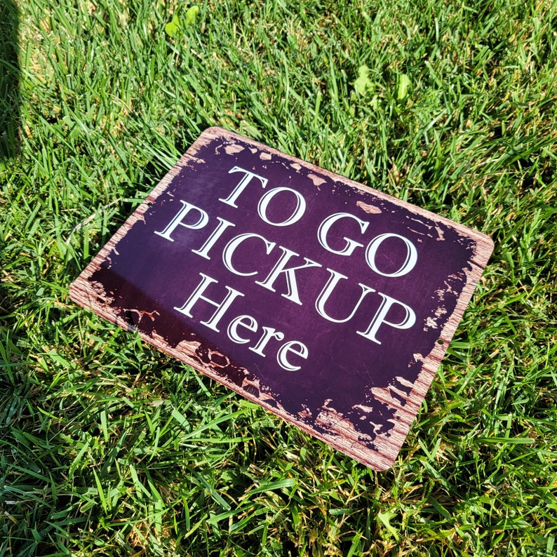 To Go Pickup Order Here Black Metal Sign, Shop Store Restaurant ...