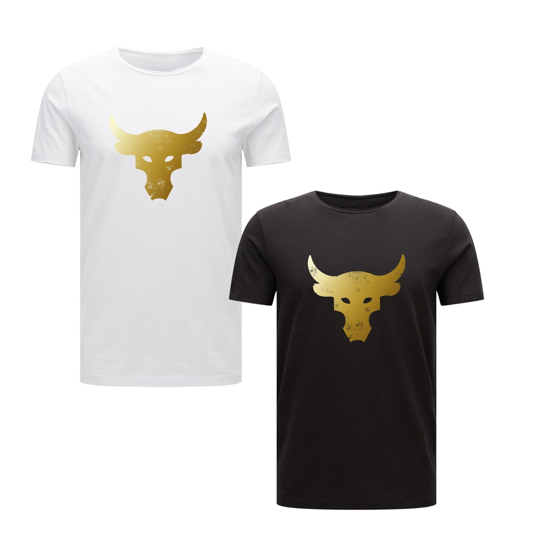 New Men's Project Rock Brahma Top Bull Logo Printed T-shirt the Rock ...