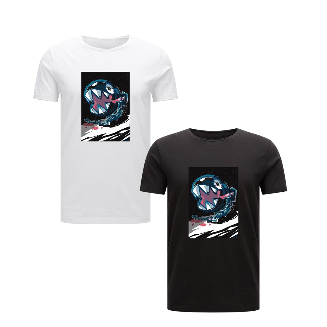Chain Chomp Mario Dog Printed Tee Digital Design Gaming Top Adults ...