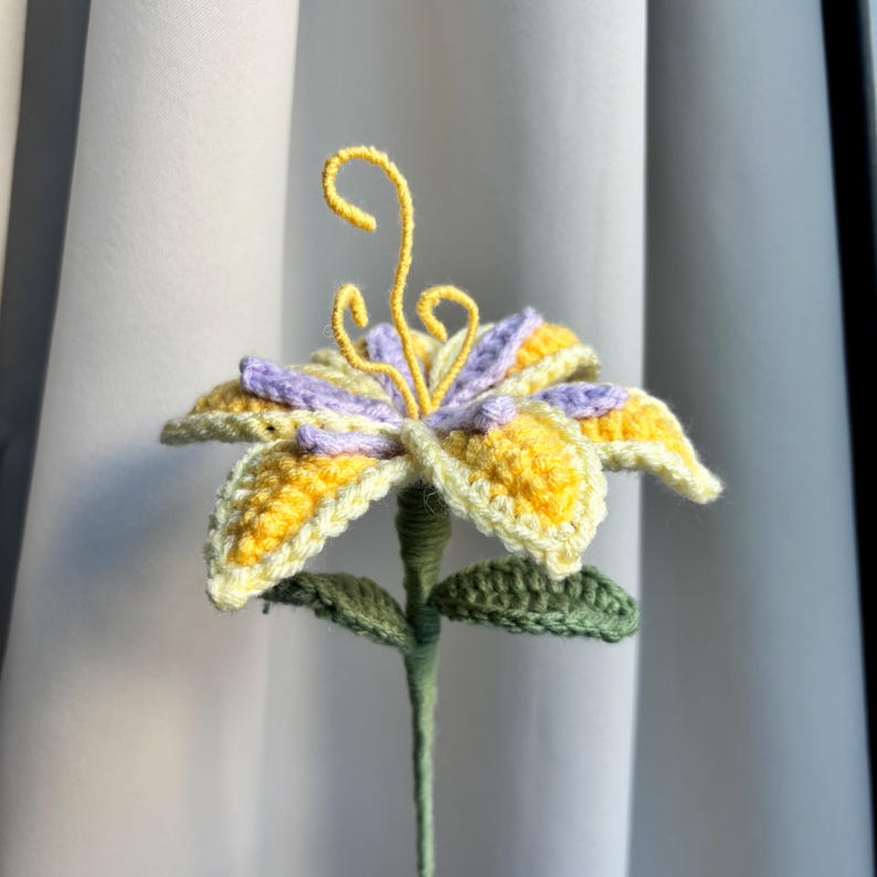 Crochet Yellow Sundrop Flower , Bouquet Accessory , Colorful Flower ...