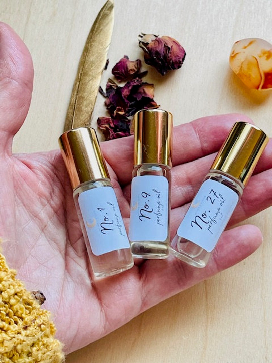 Mini Perfume Oil Sampler Set – Tuberose, Sea Salt, Sandalwood - Etsy