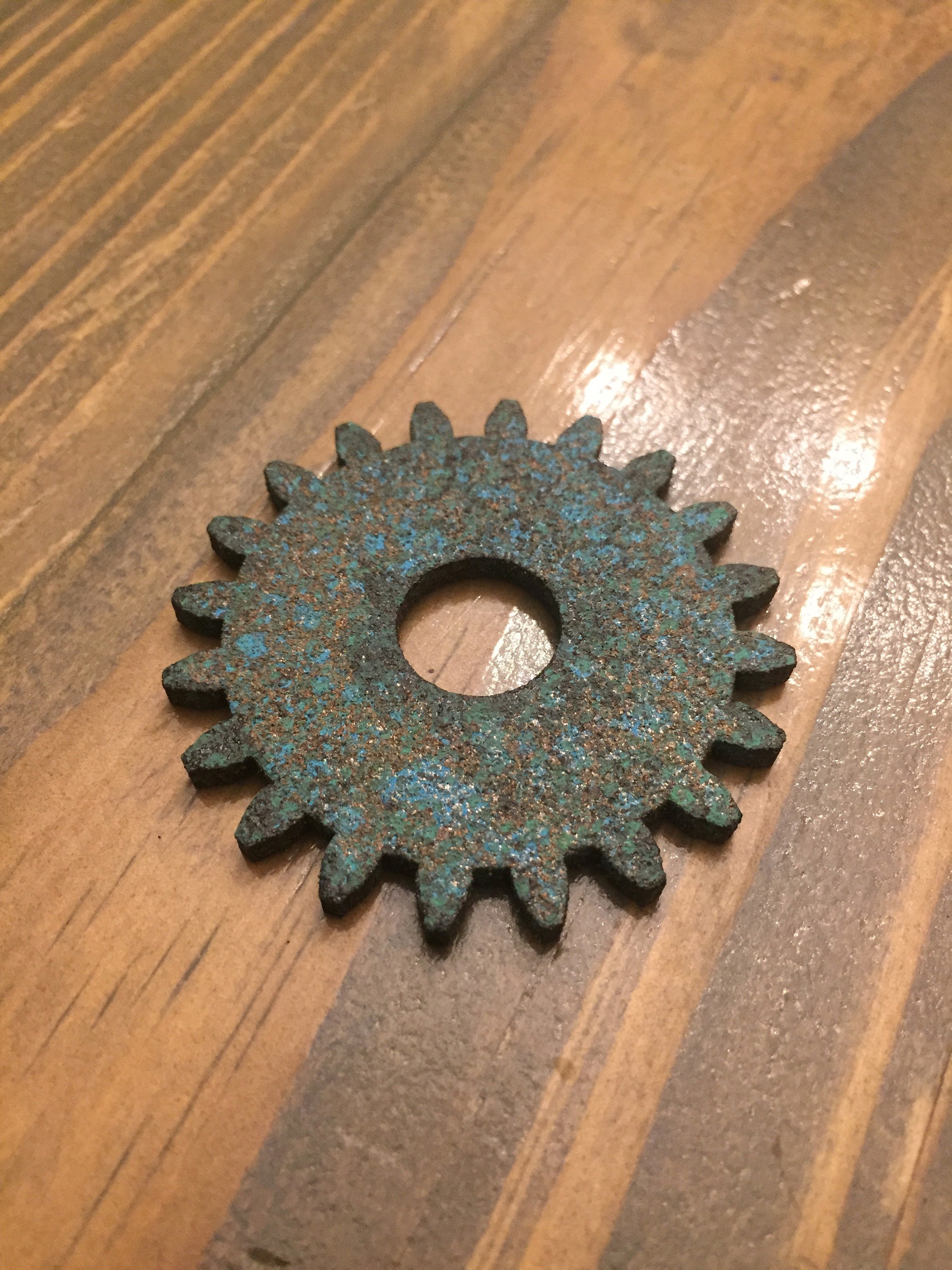 Collection of 7 Painted Patina Steampunk Wood Gears - Laser Cut - Faux ...