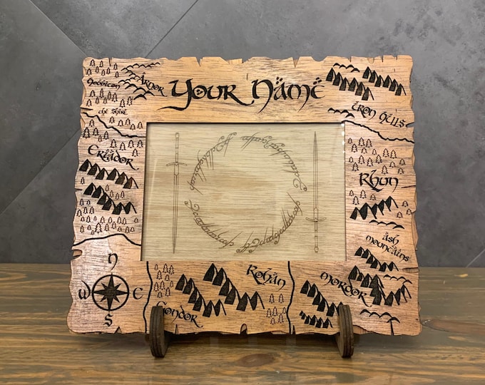 Custom Lord of the Rings Inspired Wood Picture Frame - Hobbit Rustic ...