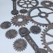 Extra Large Collection of 15 Gears and Rods - 7 Painted Patina and Rust ...