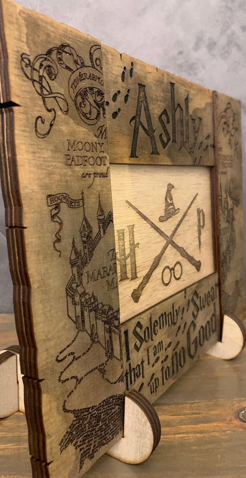 Custom Harry Potter Inspired Wood Picture Frame - Hogwarts Rustic ...