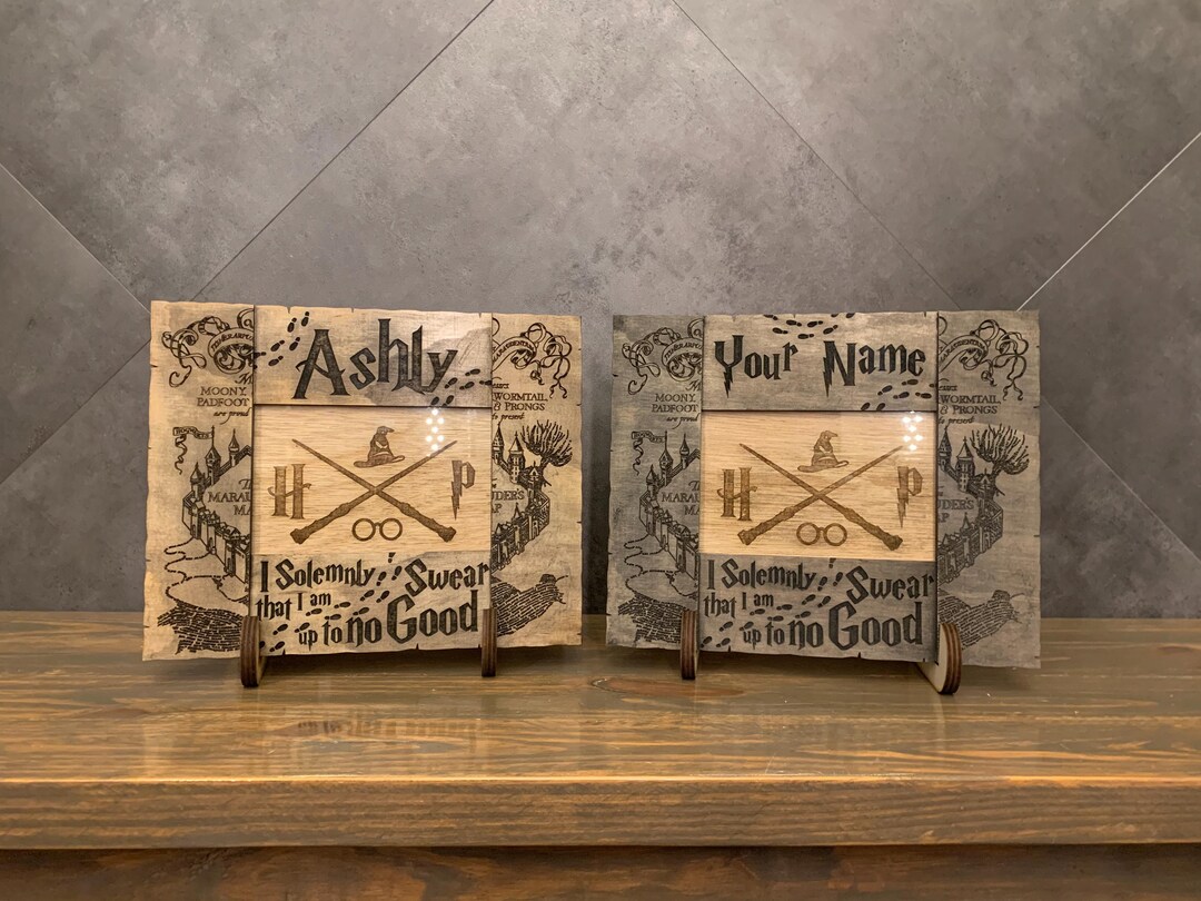 Custom Harry Potter Inspired Wood Picture Frame - Hogwarts Rustic ...