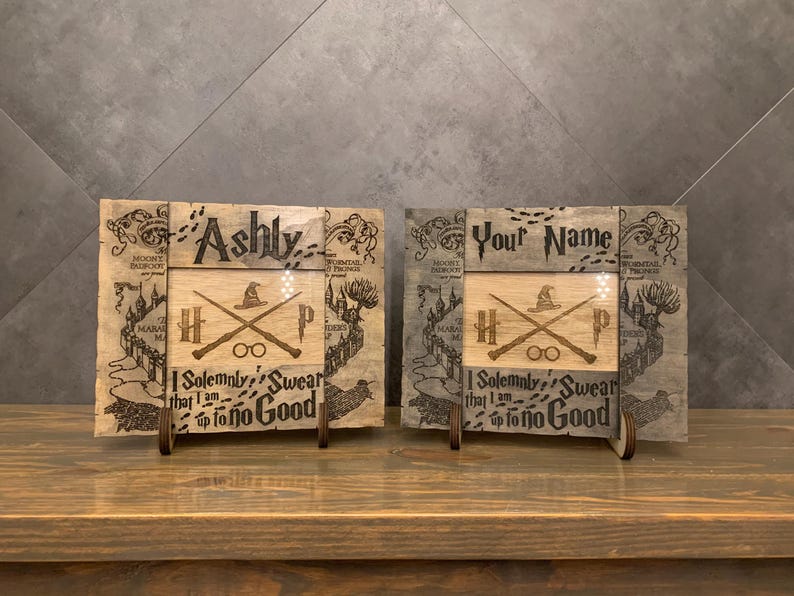 Custom Harry Potter Inspired Wood Picture Frame - Hogwarts Rustic ...