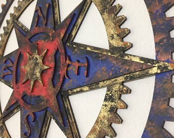 Wooden Compass Rose | Etsy