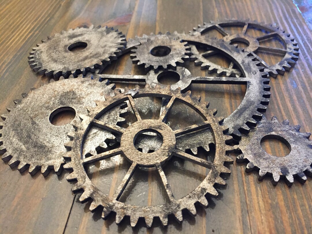 Collection of 7 Steampunk Wood Gears - Laser Cut - Etsy