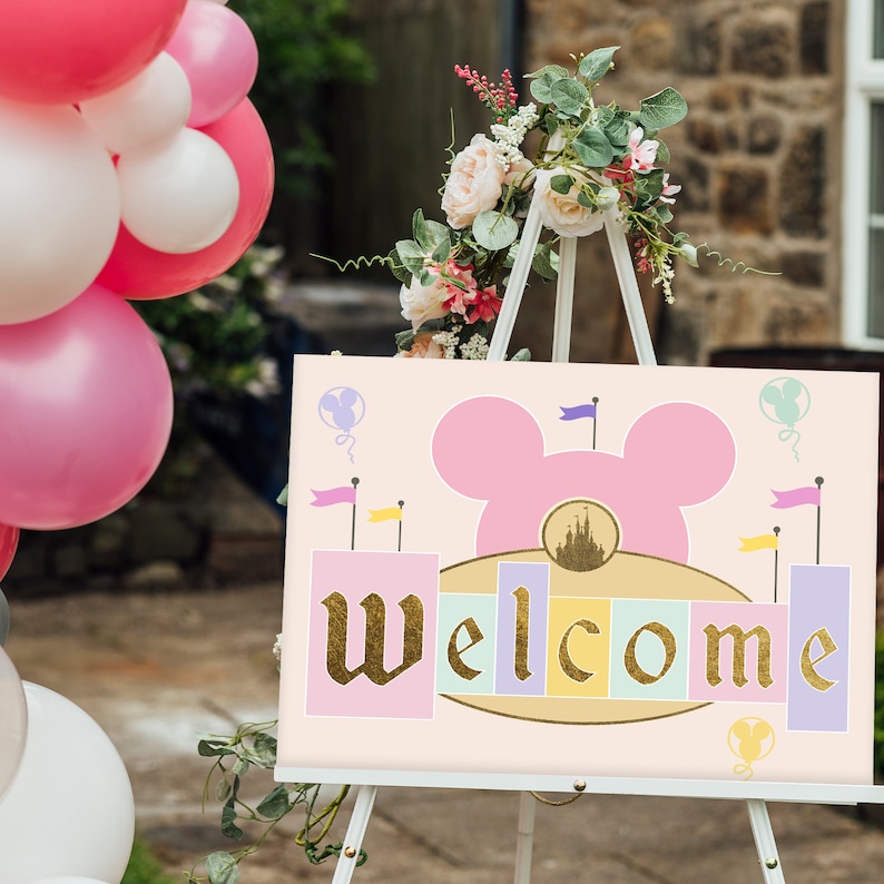 Magical Disneyland Birthday Party Welcome Sign, Instant Download ...