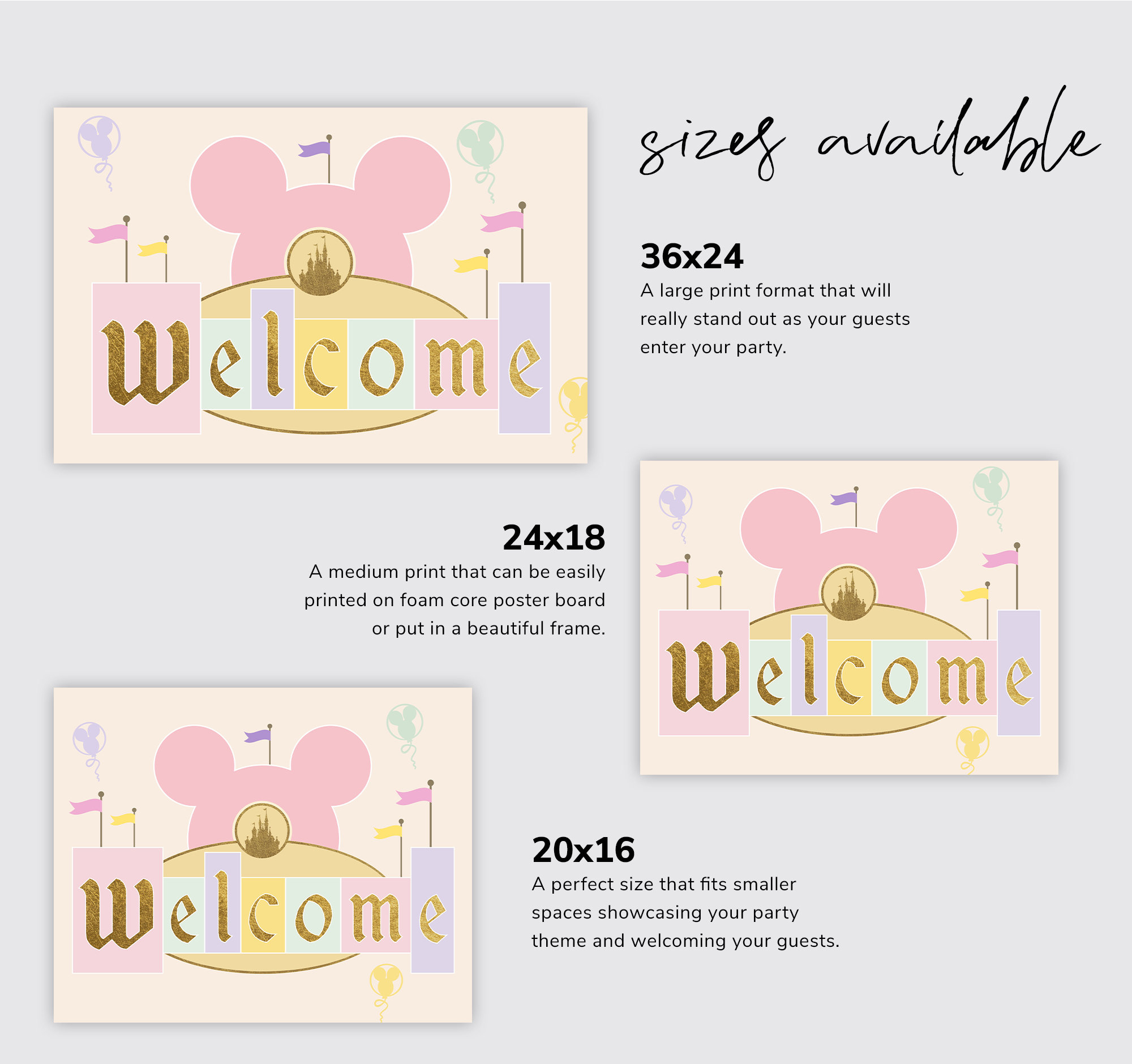 Magical Disneyland Birthday Party Welcome Sign, Instant Download ...