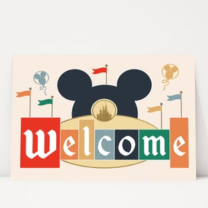 Magical Disneyland Birthday Party Welcome Sign, Instant Download ...