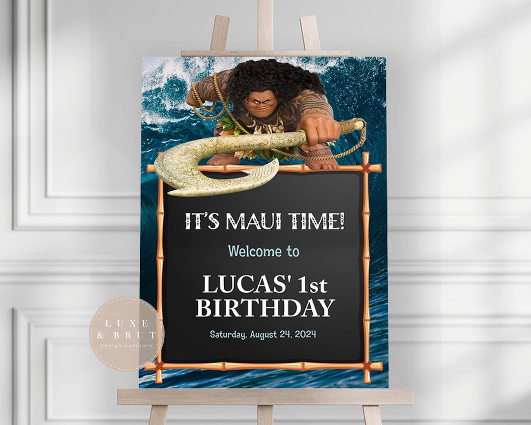 It's Maui Time Birthday Party Welcome Sign, Edit Yourself in Corjl - Etsy