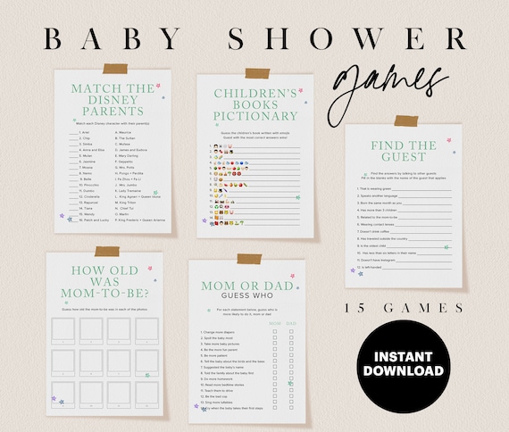 Matching Baby Shower Games Never Grow Up Printable Games - Etsy