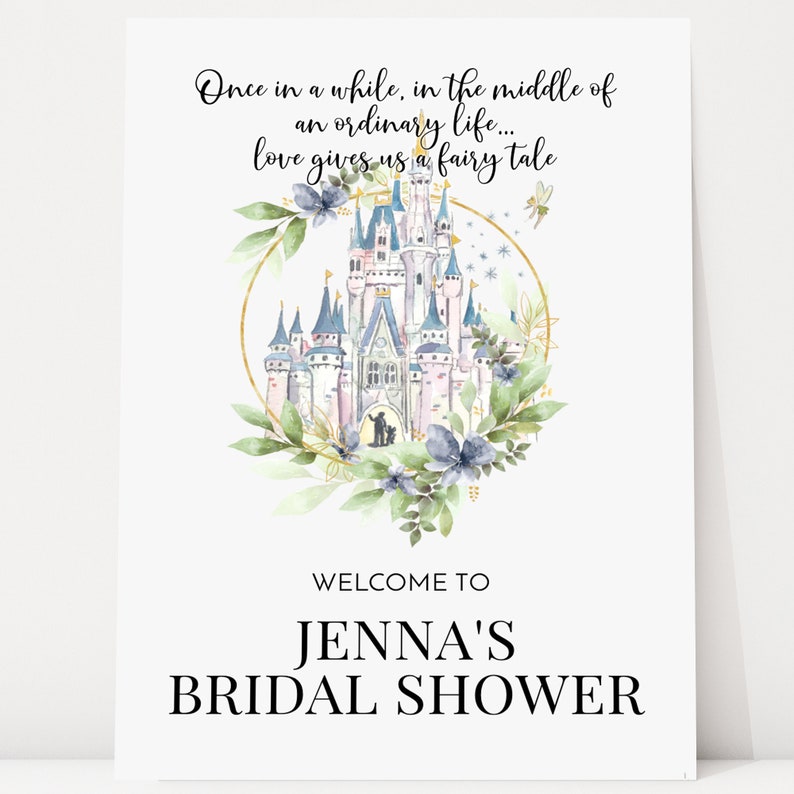 Fairytale Bridal Shower Welcome Sign Edit Yourself Instant - Etsy