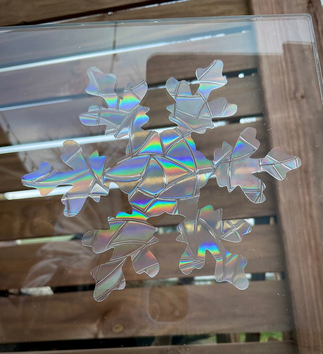 Large Snowflake Window Cling Rainbow Suncatcher -set of 5 - Etsy