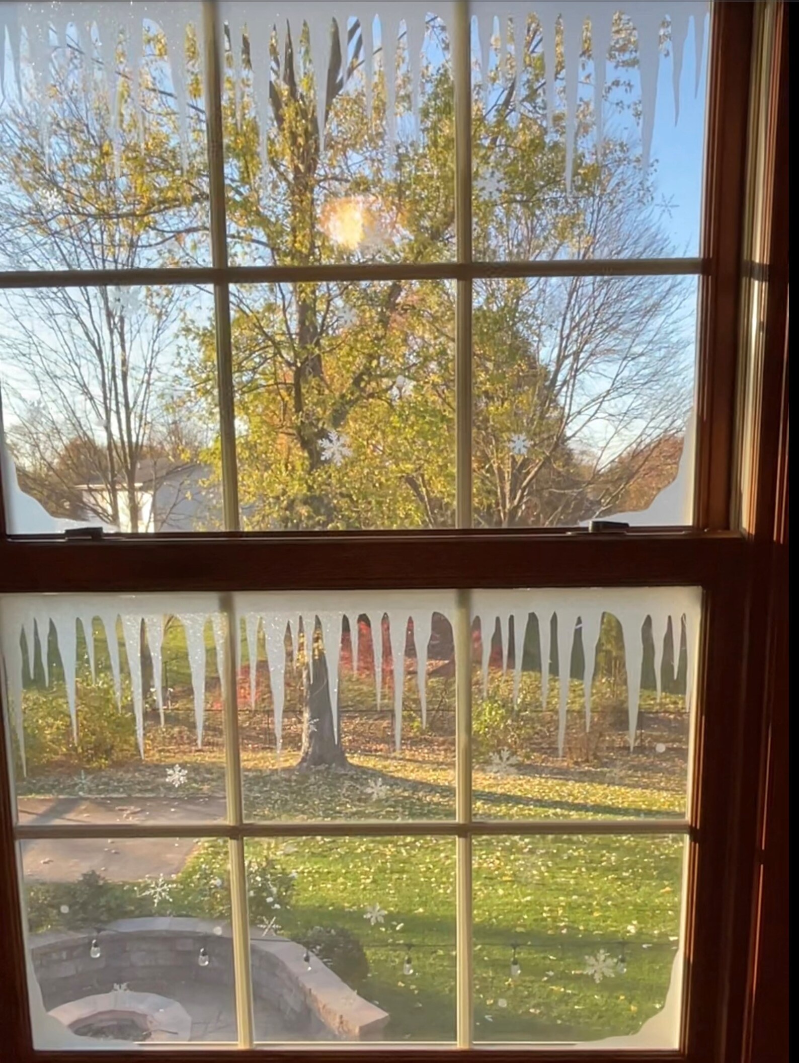 Icicles and Snowflakes Window Cling Christmas Decoration 31 Inches - Etsy