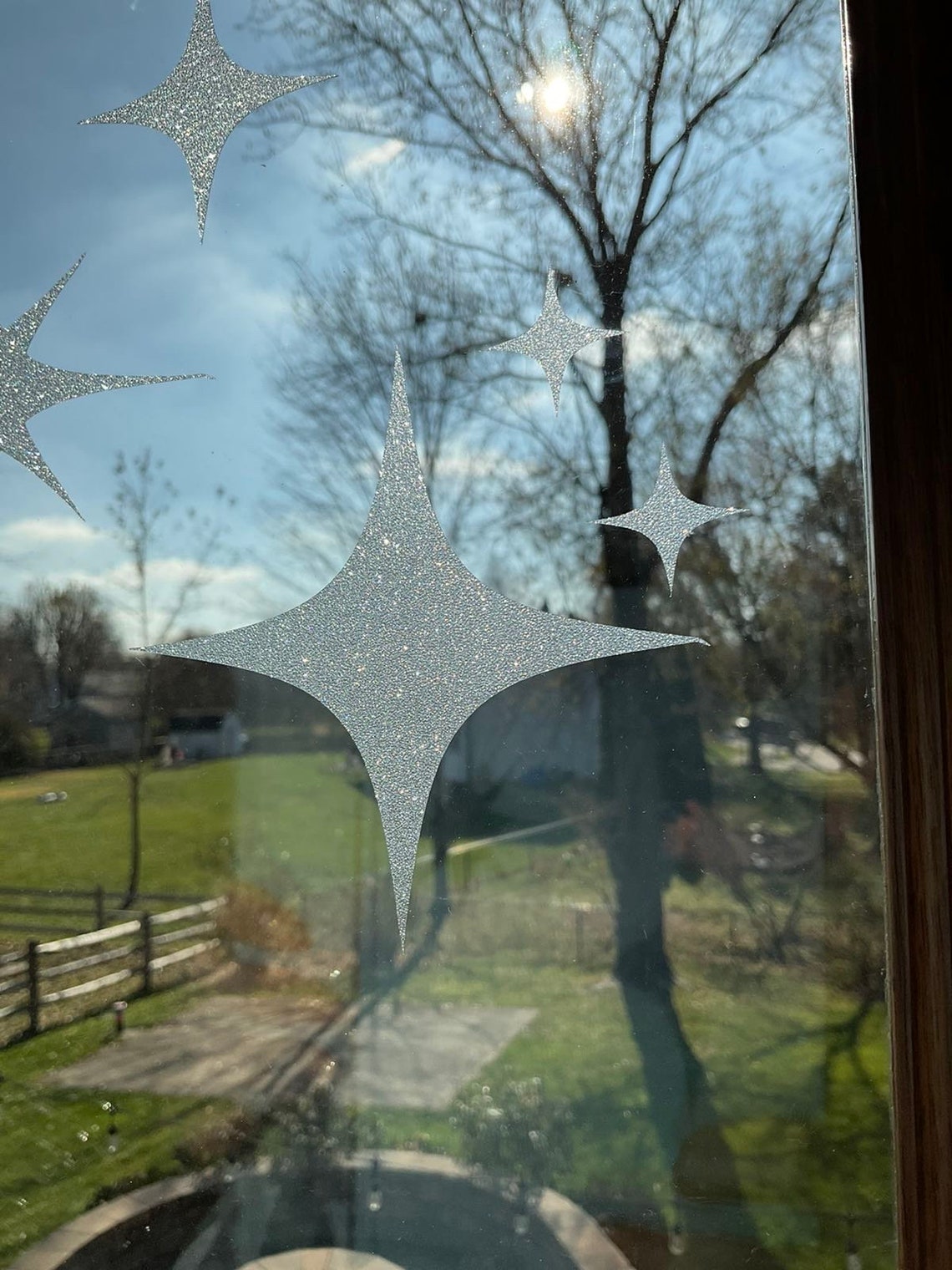 Snowflake Star Window Decorations- Christmas Window Cling- Reusable Set ...